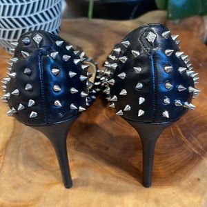 Sam Edelman | Shoes | Sam Edelman Black Leather Spiked Studded Heels ...